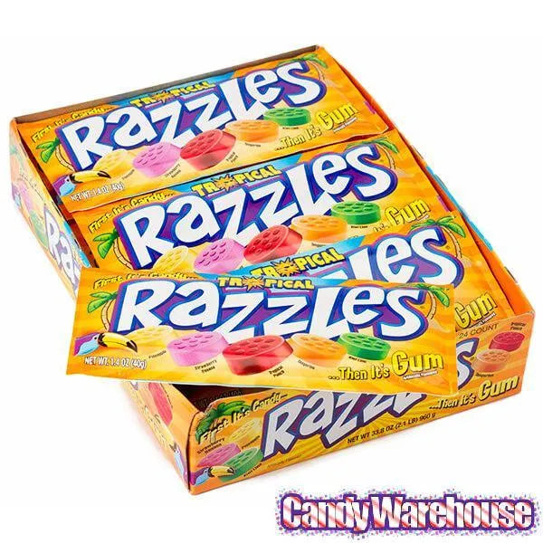 Razzles Candy Packs - Tropical: 24-Piece Box – Candy Warehouse