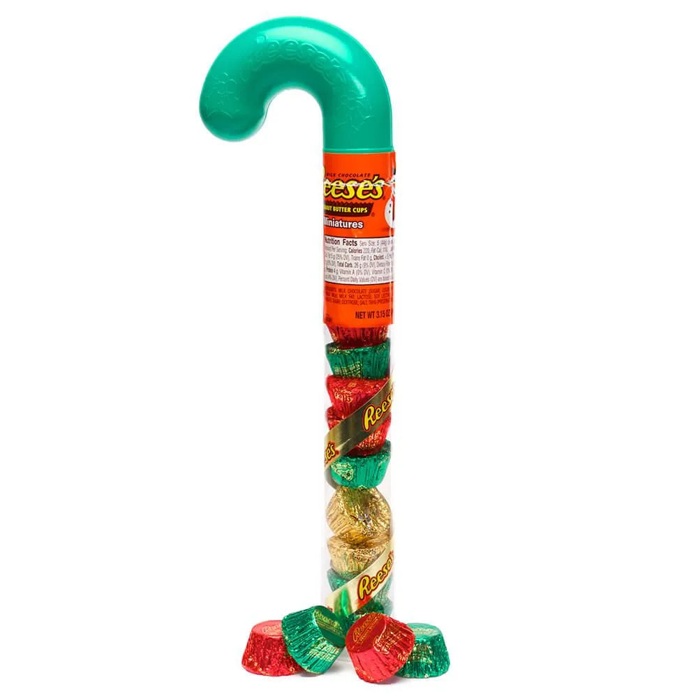 Reese's Peanut Butter Cups Miniatures Filled Tubular Candy Cane | Candy ...