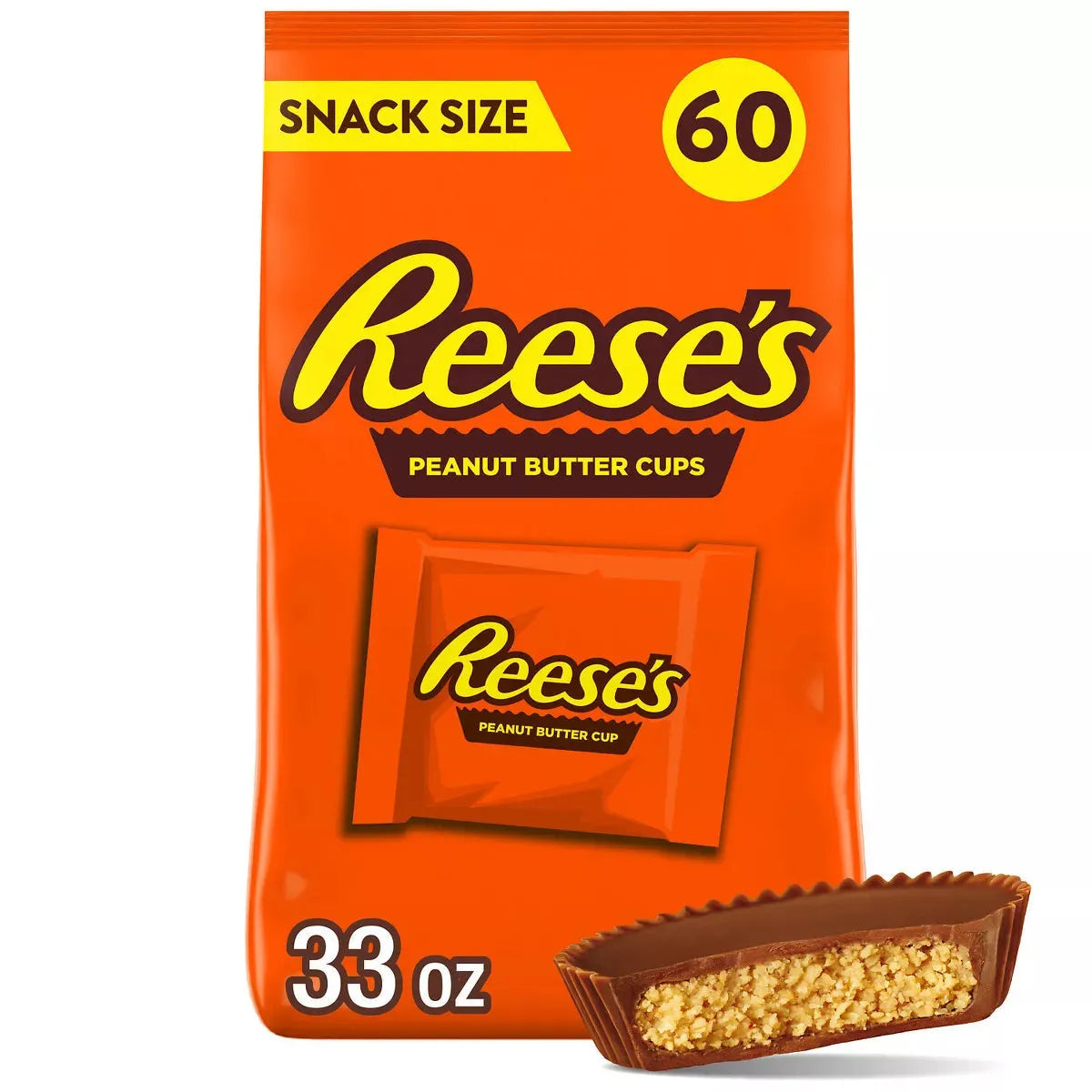 Reese's Peanut Butter Cups Snack Size Packs: 60-Piece Bag – Candy Warehouse