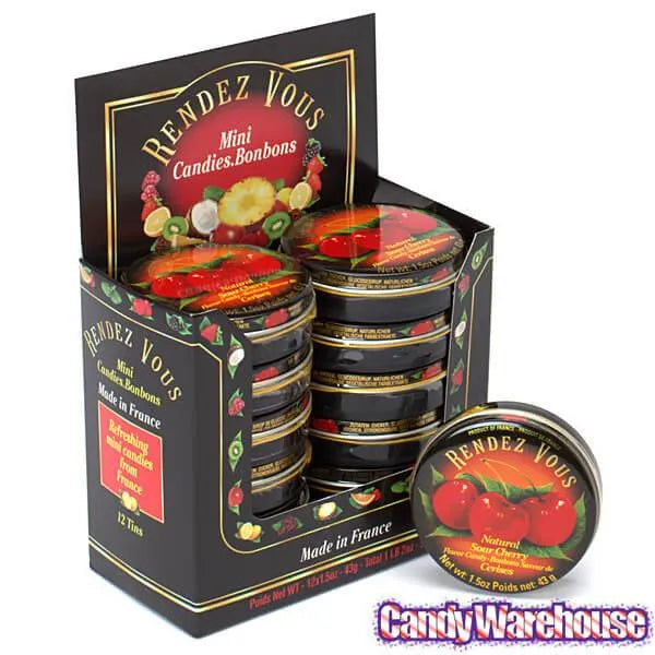 Rendez Vous Mini Bon Bons Tins - Sour Cherry: 12-Piece Box – Candy ...