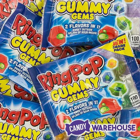 Ring Pop Gummy Gems Candy Packs: 16-Piece Box | Candy Warehouse
