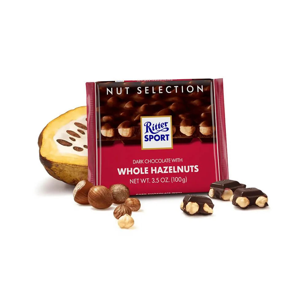 Ritter Sport Dark Chocolate Bars With Whole Hazelnuts: 10-Piece Box ...