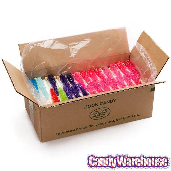 Rock Candy Crystal Sticks Assortment - Unwrapped: 120-Piece Box | Candy ...
