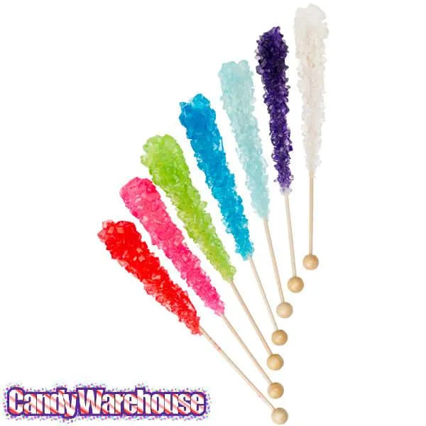 Rock Candy Crystal Sticks Assortment - Unwrapped: 120-Piece Box | Candy ...
