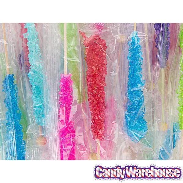 Rock Candy Crystal Sticks Assortment - Wrapped: 120-Piece Case | Candy ...