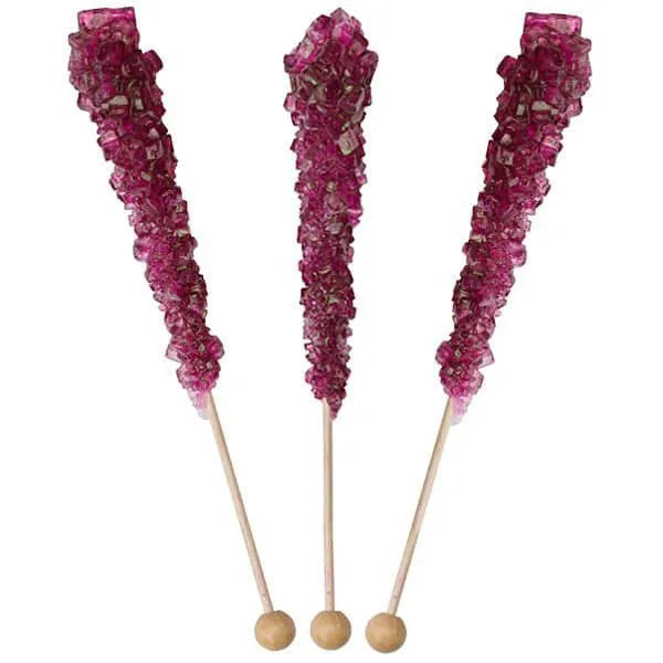 Rock Candy Crystal Sticks - Berry Purple: 120-Piece Case | Candy Warehouse