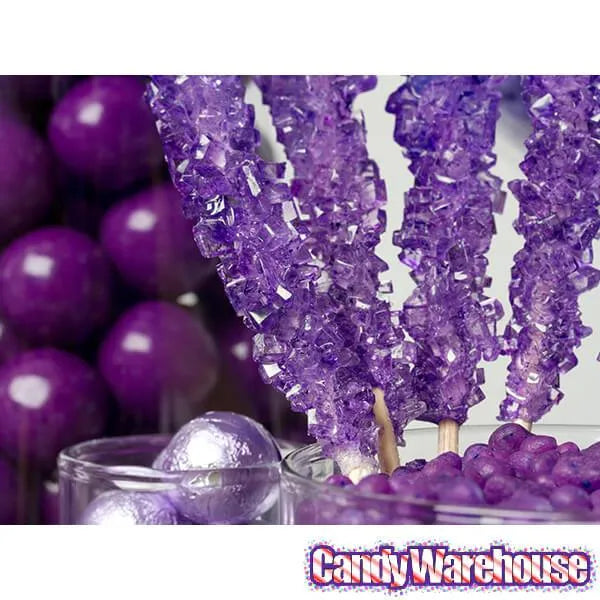 Rock Candy Crystal Sticks - Purple: 120-Piece Case | Candy Warehouse