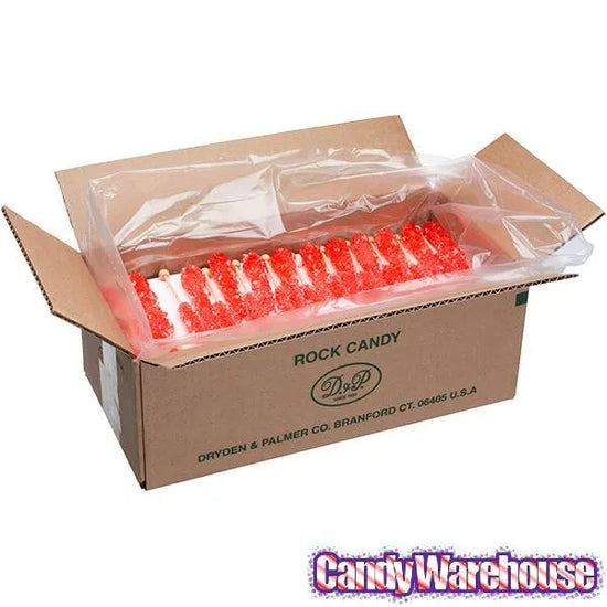 Rock Candy Crystal Sticks - Red: 120-Piece Case | Candy Warehouse