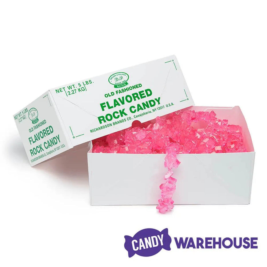 Rock Candy Strings - Pink Cherry: 5LB Box | Candy Warehouse