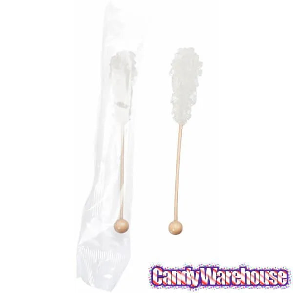 Rock Candy Swizzle Sticks - White - Wrapped: 72-Piece Box – Candy Warehouse