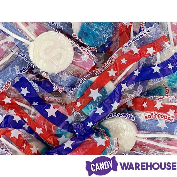 Saf-T-Pops Lollipops - Patriotic: 5LB Bag | Candy Warehouse