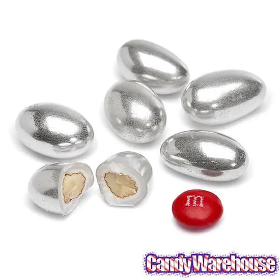 Silver Jordan Almonds: 1LB Bag | Candy Warehouse