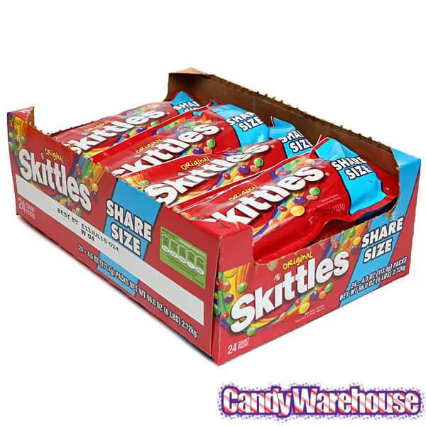 Skittles Candy King Size Packs - Original: 24-Piece Box | Candy Warehouse