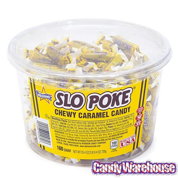 Slo Poke Bite-Size Caramel Candy: 160-Piece Tub – Candy Warehouse