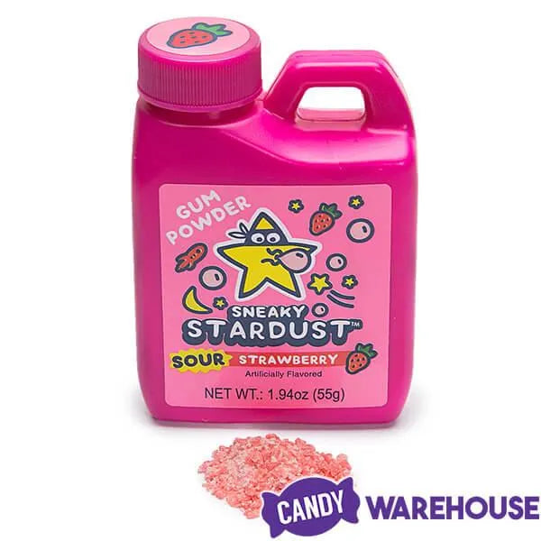 Sneaky Stardust Sour Gum Powder Bubble Jugs: 12-Piece Box | Candy Warehouse