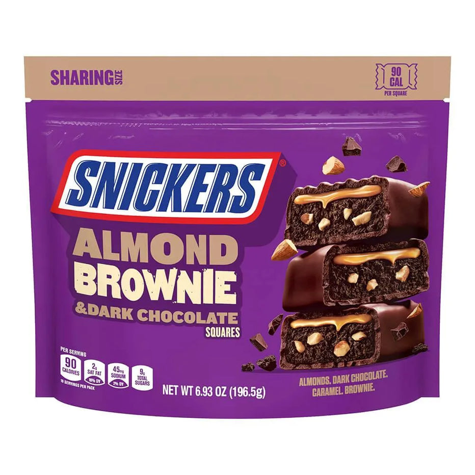 Snickers Dark Chocolate Almond Brownie Fun Size Candy Bars: 10-Piece B ...