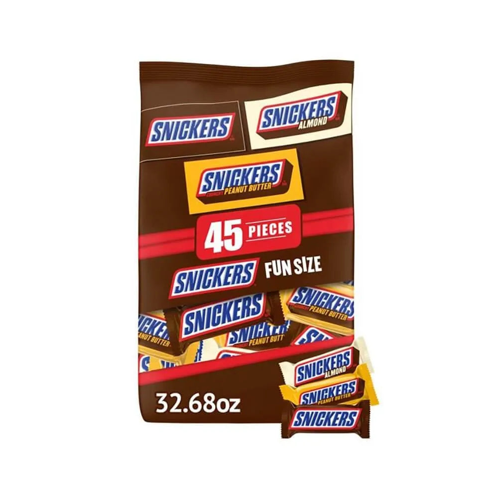 Snickers Fun Size Candy Bars Assortment: 45-Piece Bag | Candy Warehouse