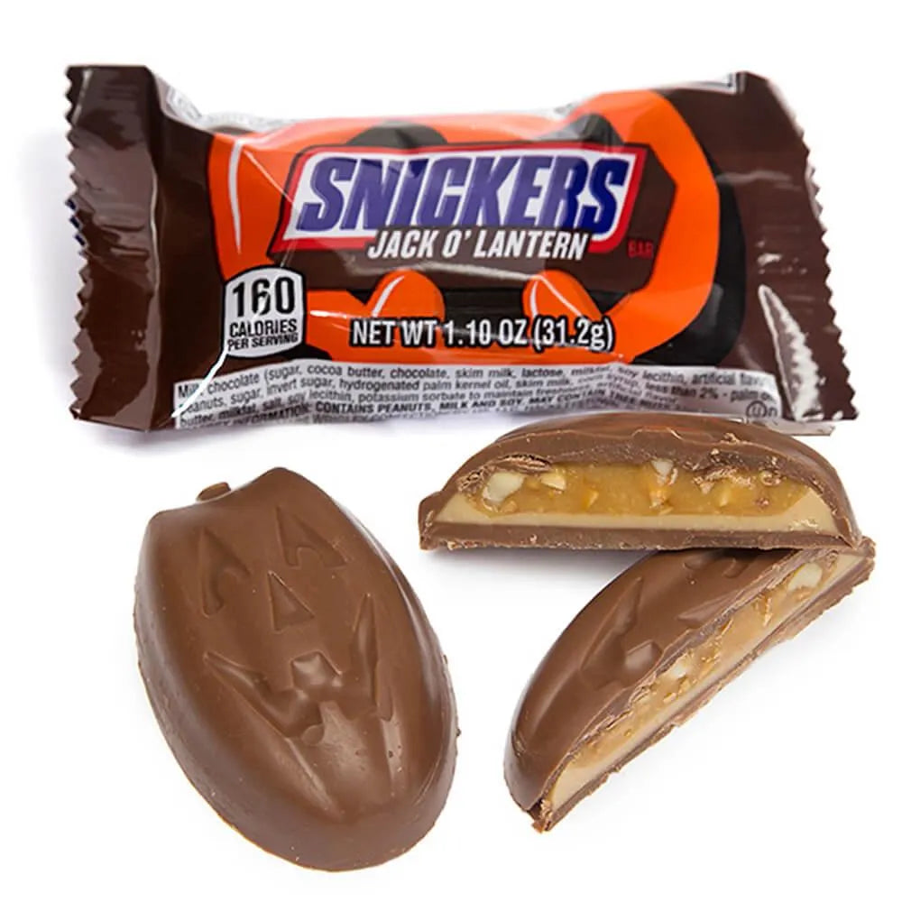 Snickers Halloween Pumpkin Candy Bars: 24-Piece Box | Candy Warehouse