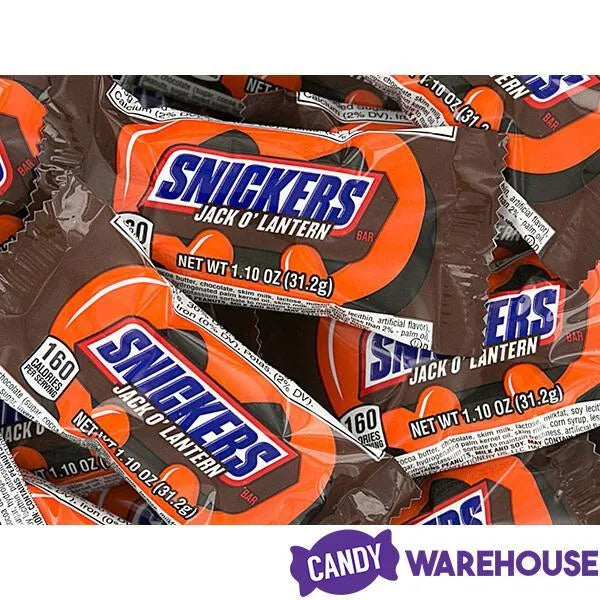 Snickers Halloween Pumpkin Candy Bars: 24-Piece Box | Candy Warehouse