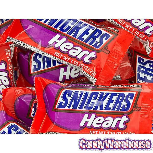 Snickers Valentine Heart Candy Bars: 24-Piece Box – Candy Warehouse