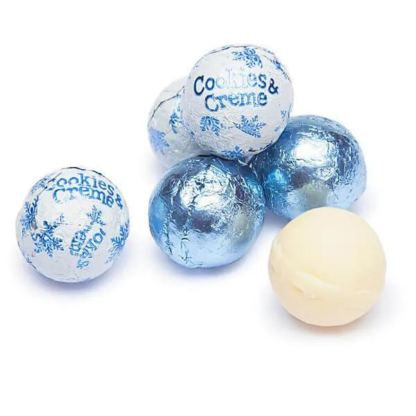 Snowflake Foiled White Chocolate and Cookies n Creme Balls: 5LB Bag ...