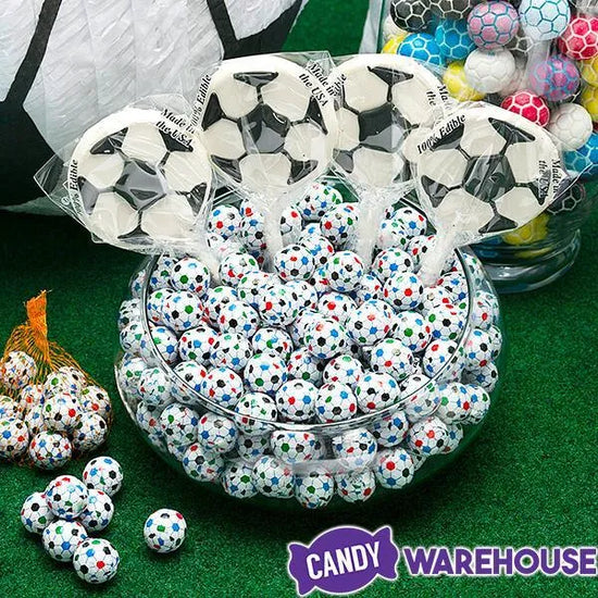 Soccer Ball Hard Candy Lollipops: 12-Piece Pack | Candy Warehouse