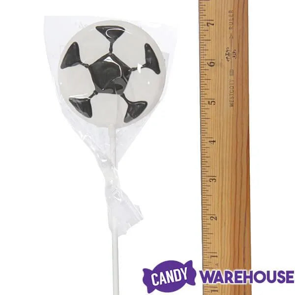 Soccer Ball Hard Candy Lollipops: 12-Piece Pack | Candy Warehouse