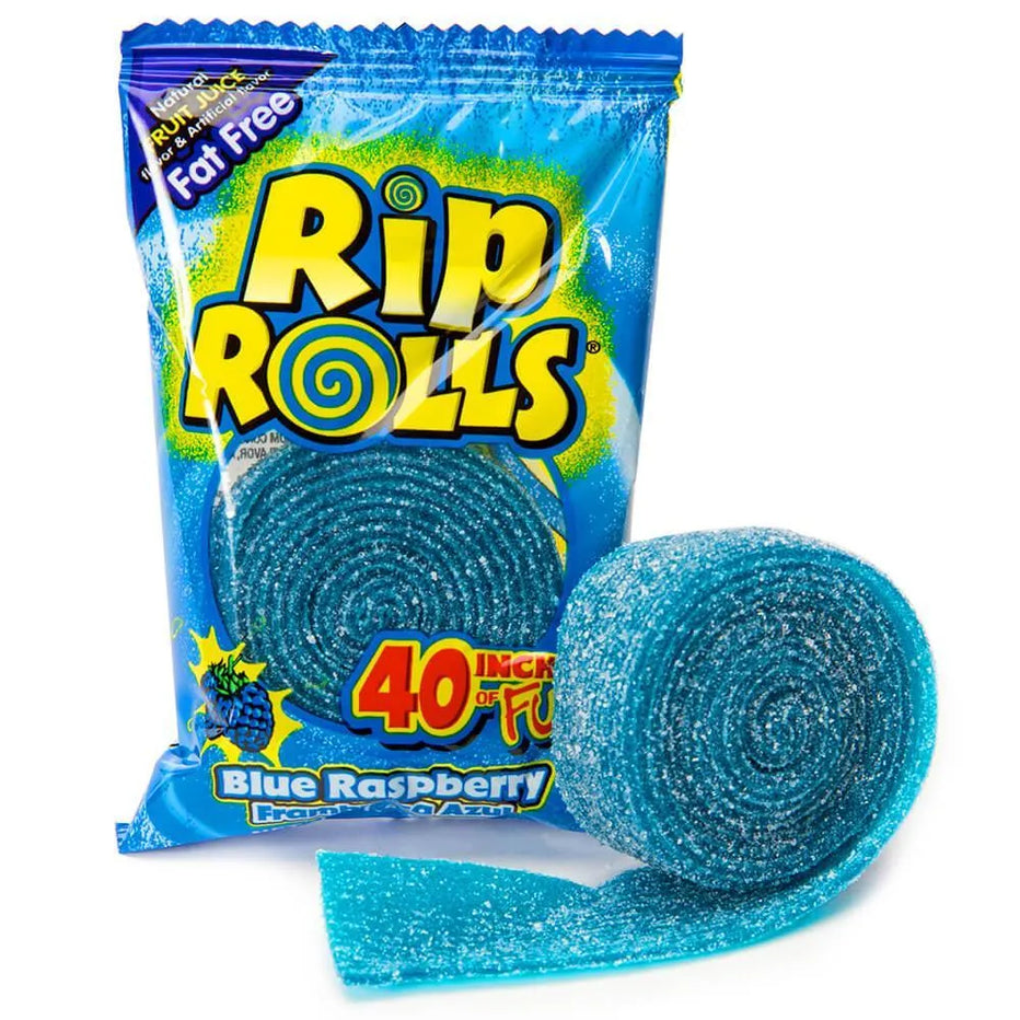 Sour Rip Rolls - Blue Raspberry: 24-Piece Display – Candy Warehouse
