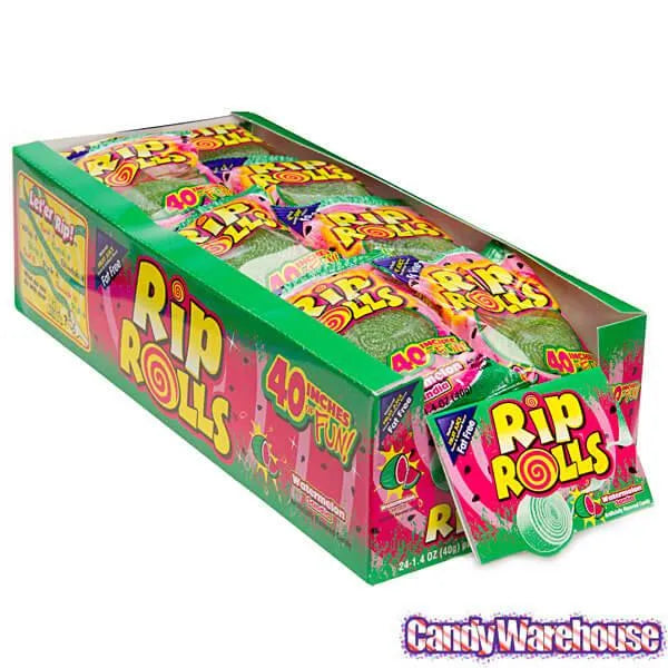 Sour Rip Rolls - Watermelon: 24-Piece Display – Candy Warehouse
