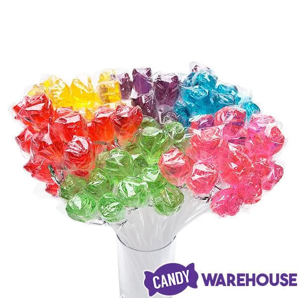 Sparkle Candy Rose Lollipops - Assorted: 100-Piece Bag | Candy Warehouse