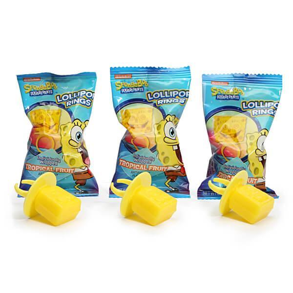 SpongeBob SquarePants Lollipop Candy Rings: 24-Piece Display | Candy ...