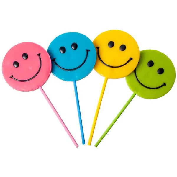 Squire Boone Large Smiley Face Lollipops: 24-Piece Box – Candy Warehouse