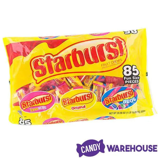 Starburst Fruit Chews Candy Fun Size Packs - Assorted: 85-Piece Bag ...