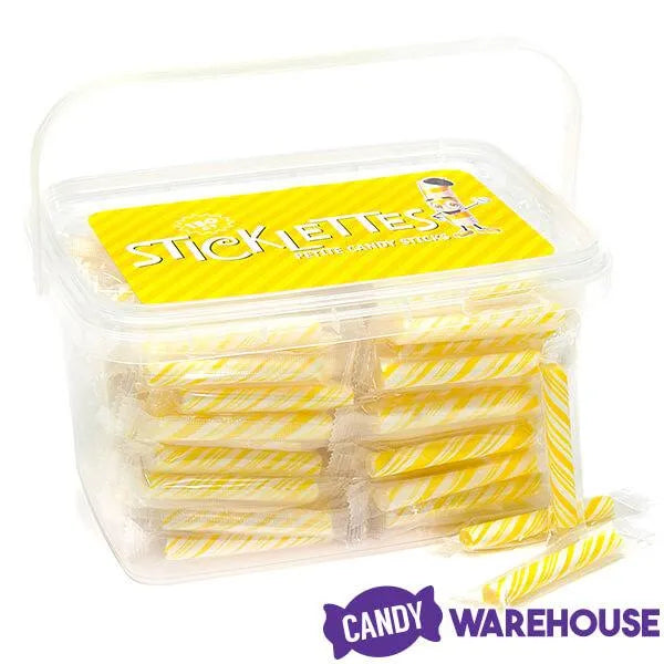 Sticklettes Petite Candy Sticks - Lemon: 150-Piece Tub | Candy Warehouse