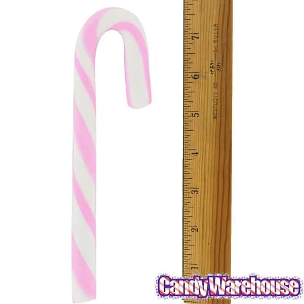 Strawberry Giant Candy Canes: 12-Piece Box | Candy Warehouse