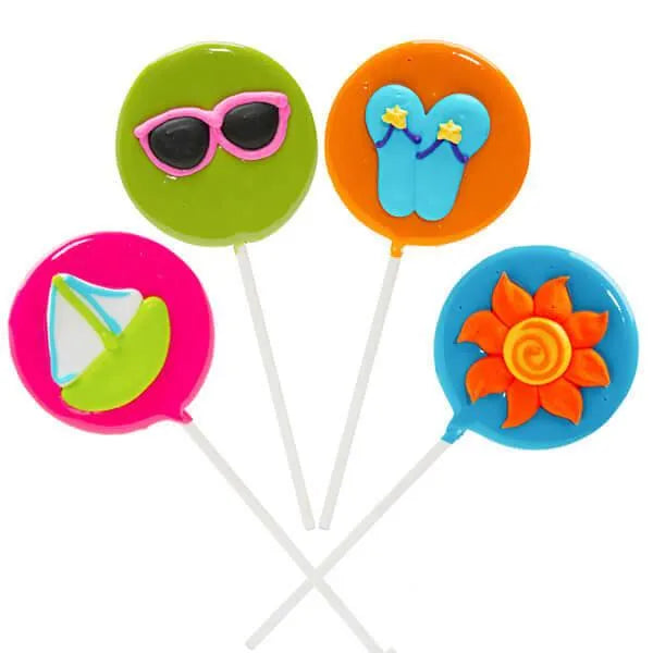 Summer Hard Candy Lollipops: 12-Piece Pack | Candy Warehouse