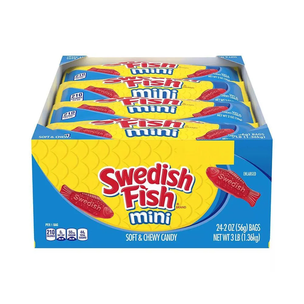 Swedish Fish Candy 2-Ounce Packs: 24-Piece Box | Candy Warehouse