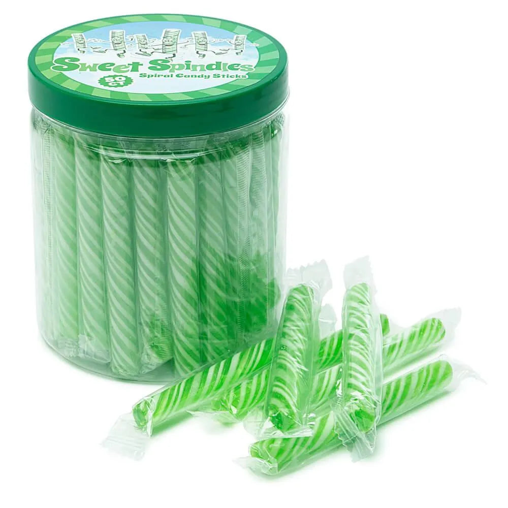Sweet Spindles Mini Hard Candy Sticks - Lime: 50-Piece Jar – Candy ...