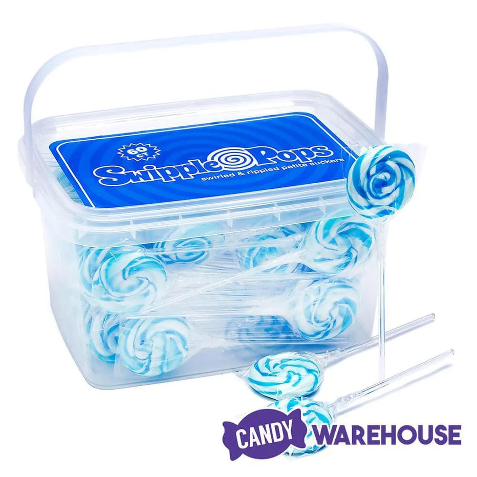 Swipple Pops Petite Swirl Ripple Lollipops - Blue Raspberry: 60-Piece ...