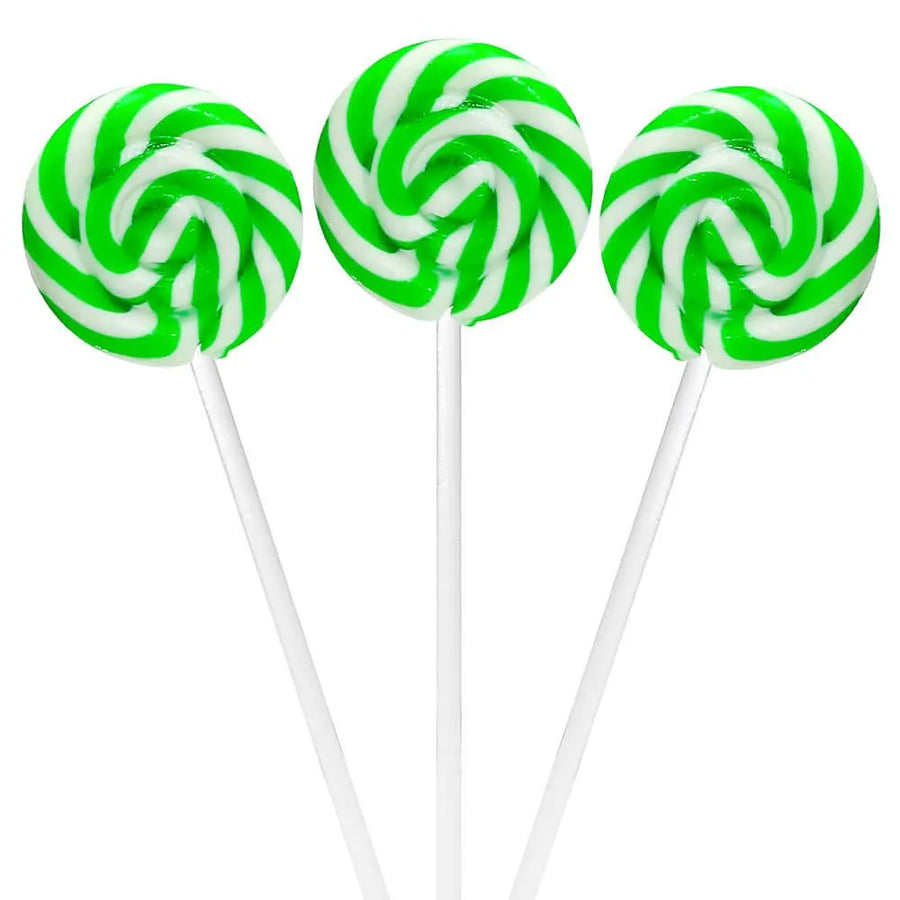 Swipple Pops Petite Swirl Ripple Lollipops - Green Lime: 60-Piece Tub ...