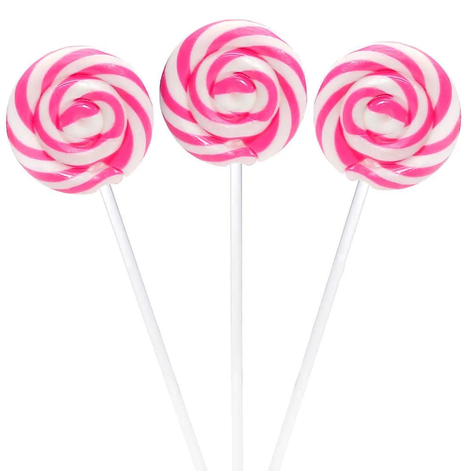 Swipple Pops Petite Swirl Ripple Lollipops - Pink Strawberry: 60-Piece ...