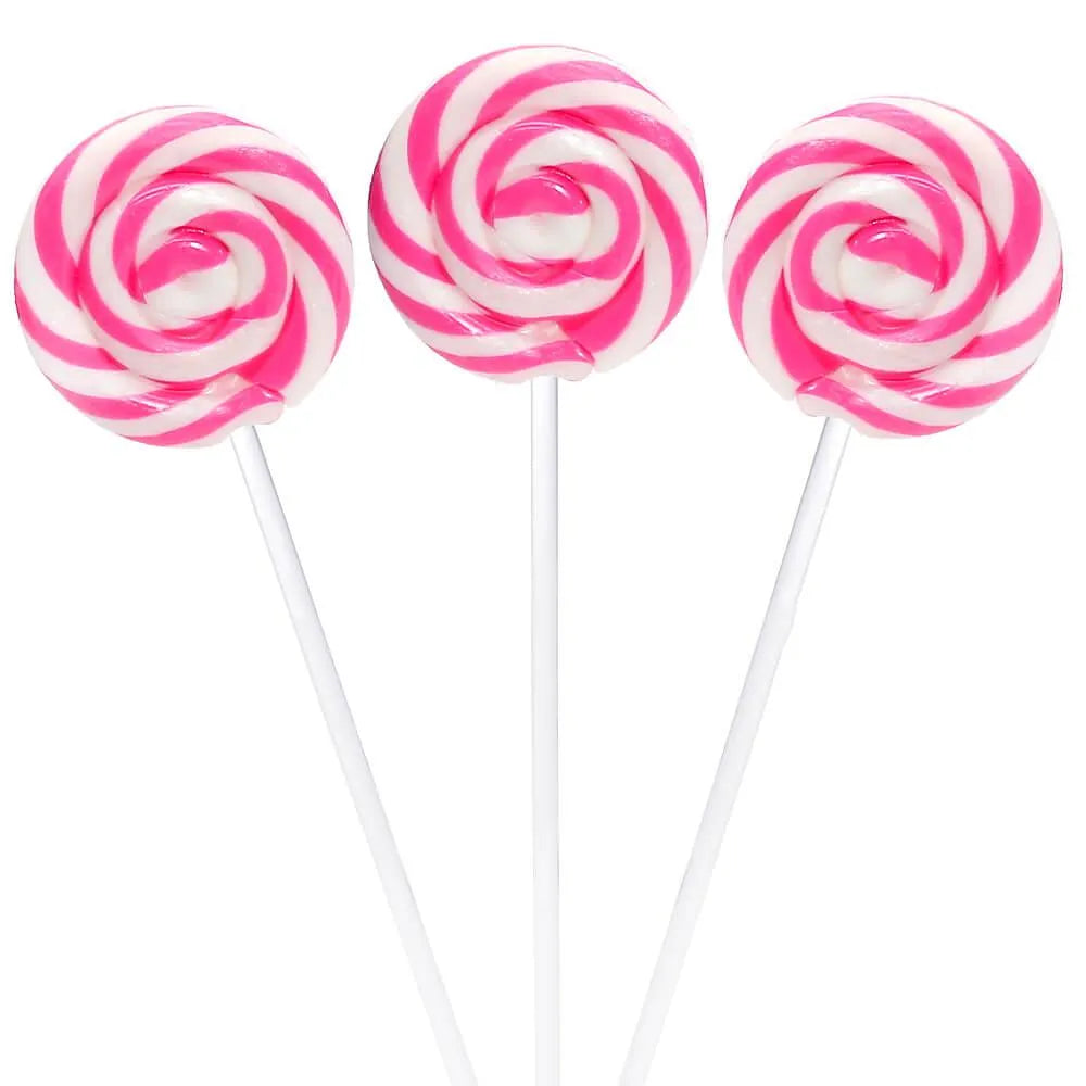 Swipple Pops Petite Swirl Ripple Lollipops - Pink Strawberry: 60-Piece ...