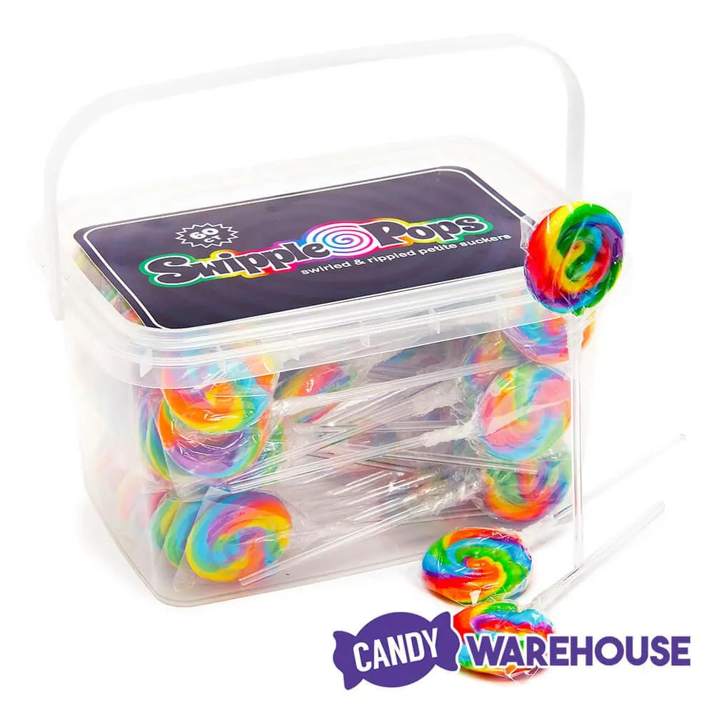 Swipple Pops Petite Swirl Ripple Lollipops - Rainbow Cherry: 60-Piece ...