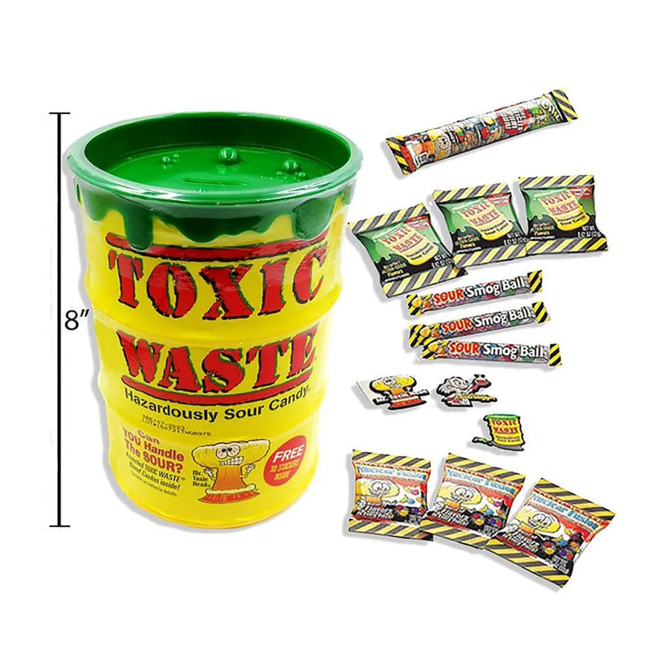 Toxic Waste Giant Candy Bank with Stickers: 6-Piece Case – Candy Warehouse