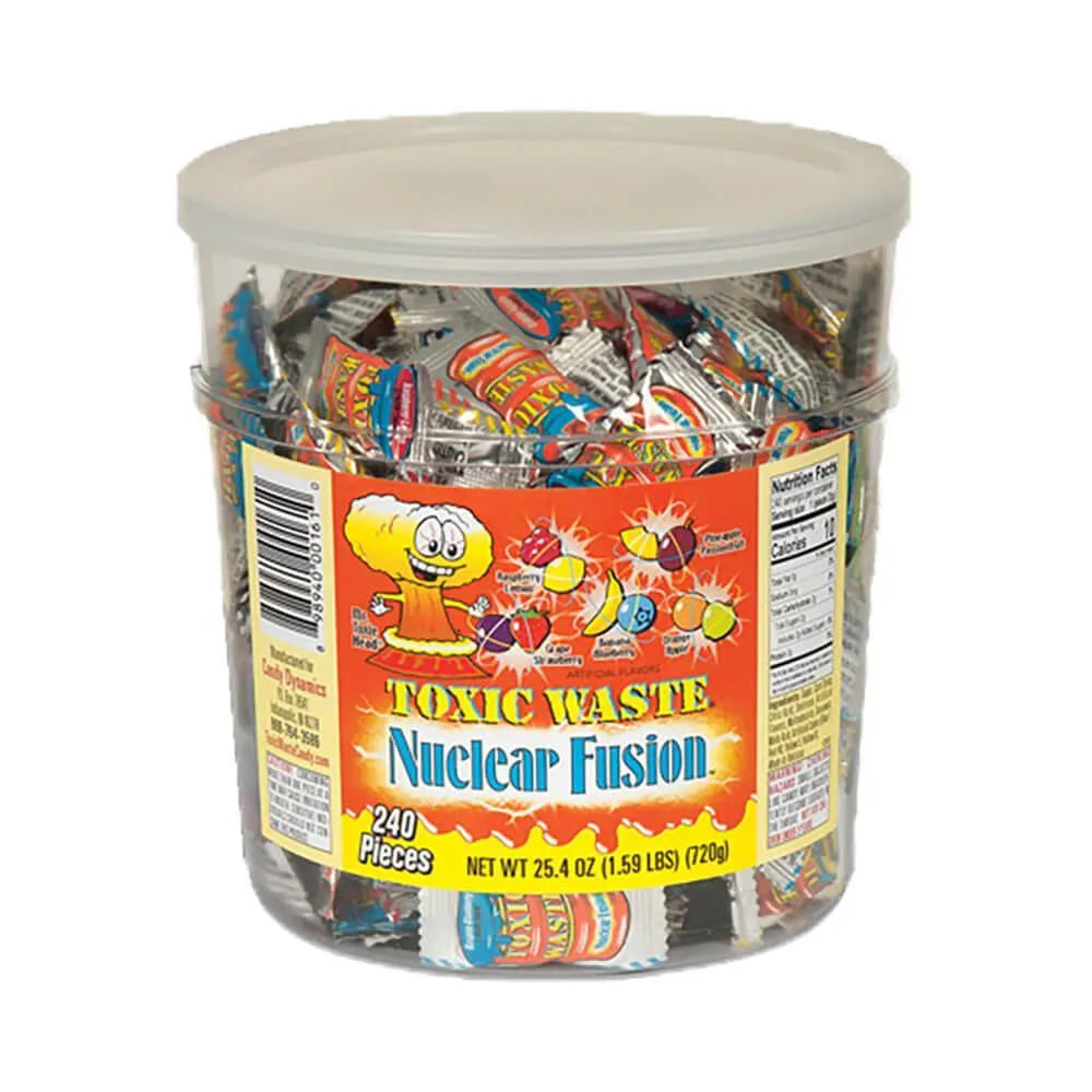 Toxic Waste Nuclear Fusion Sour Candy Packs: 240-Piece Tub | Candy ...