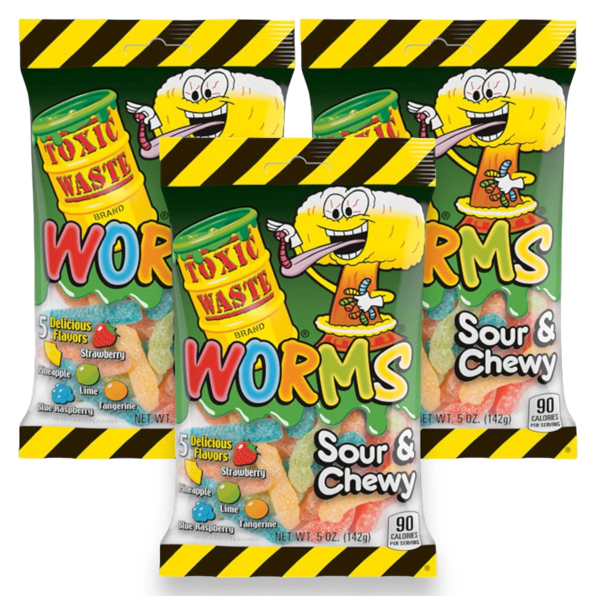 Toxic Waste Sour Gummy Worms Peg Bags: 12-Piece Box – Candy Warehouse