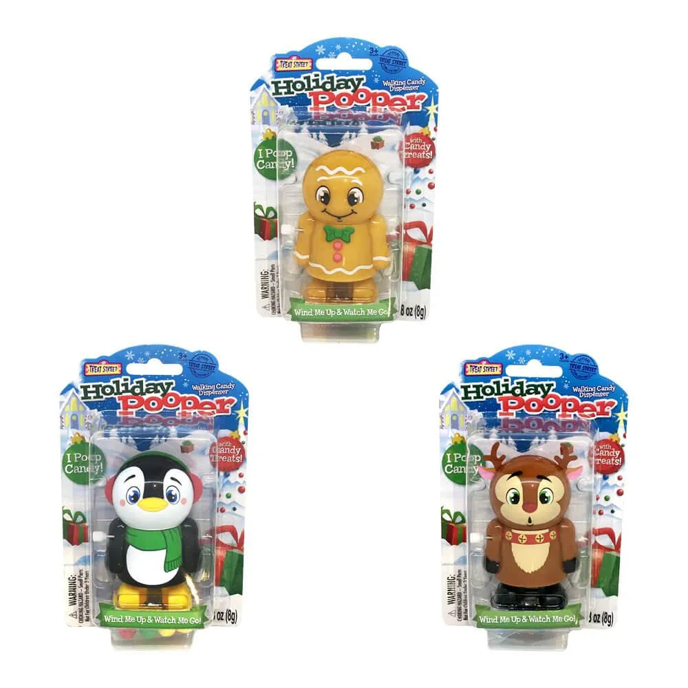 Treat Street Wind-up Holiday Candy Poopers: 8-Piece Set | Candy Warehouse