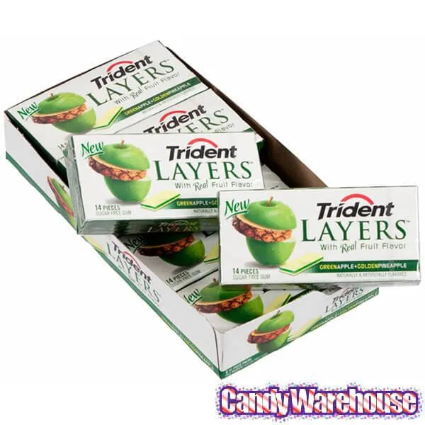 Trident Layers Gum Packs - Green Apple & Pineapple: 8-Piece Box – Candy ...