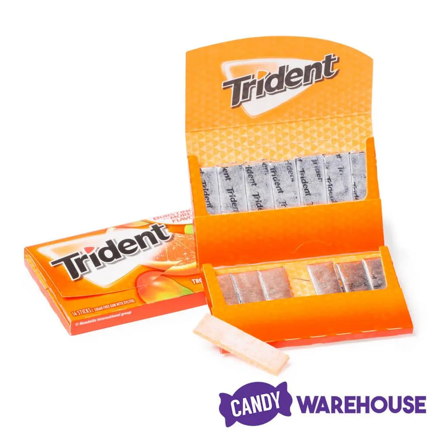 Trident Tropical Twist Sugar Free Gum: 15-Piece Box | Candy Warehouse