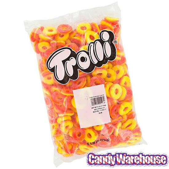 Trolli Peachie O's Peach Gummy Rings: 5LB Bag | Candy Warehouse